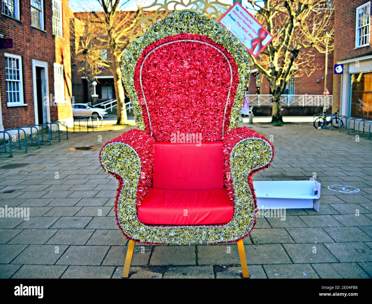 Decorated chair for Christmas celebration Stock Photo - Alamy