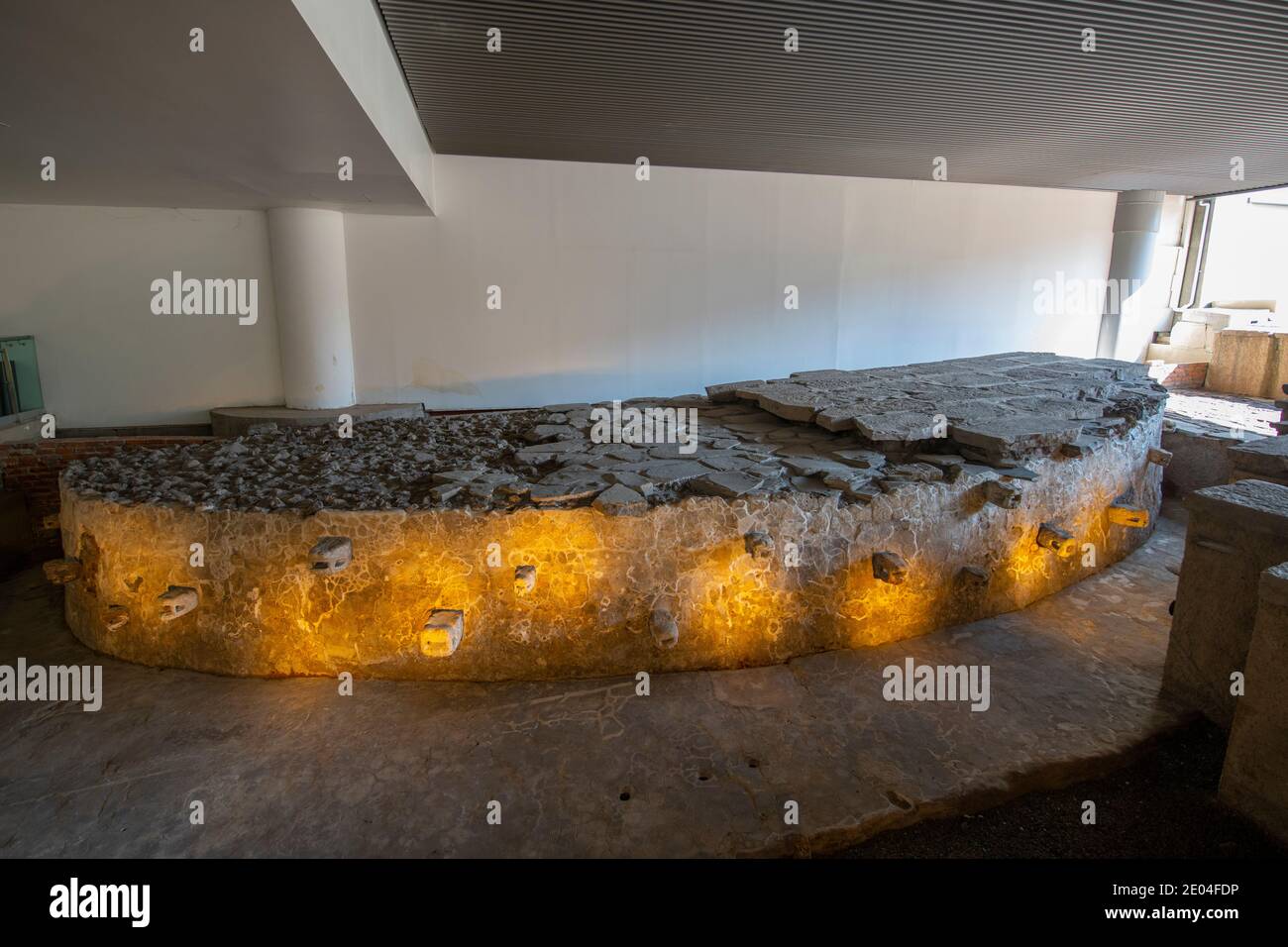 Aztec ruin Templo Mayor Great Temple at Historic center of Mexico City ...
