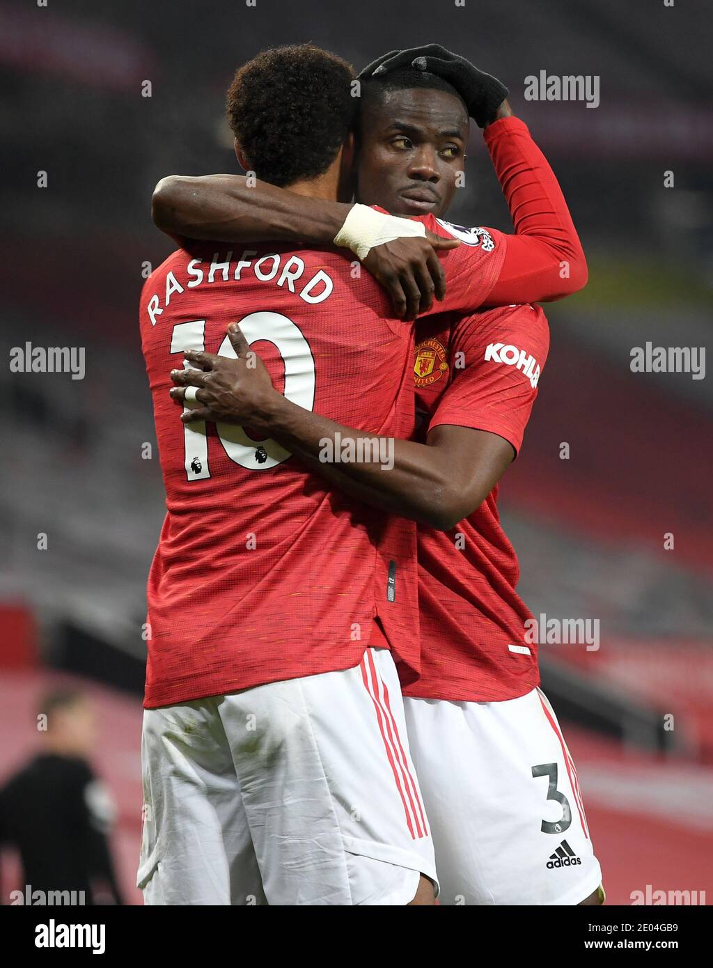 Manchester United's Marcus Rashford (left) celebrates scoring his side ...