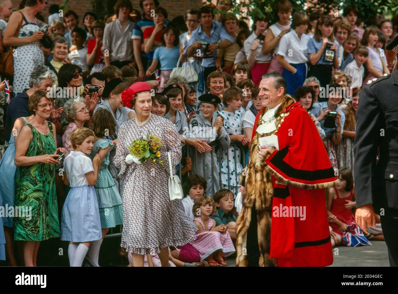 Her Majesty Queen Elizabeth in St Albans England.1982 Stock Photo - Alamy
