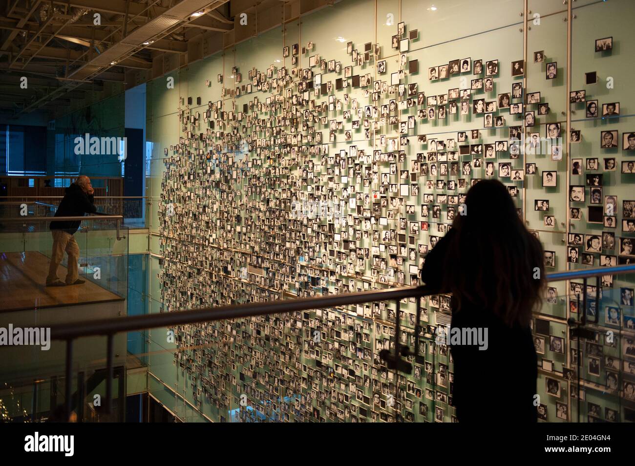 Visitors looking at photograph of desaparecidos (Missing person) in the ...