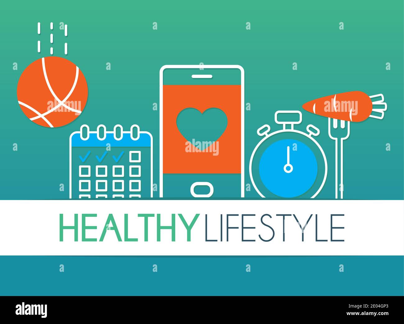 health lifestyle design with related icons over colorful background ...