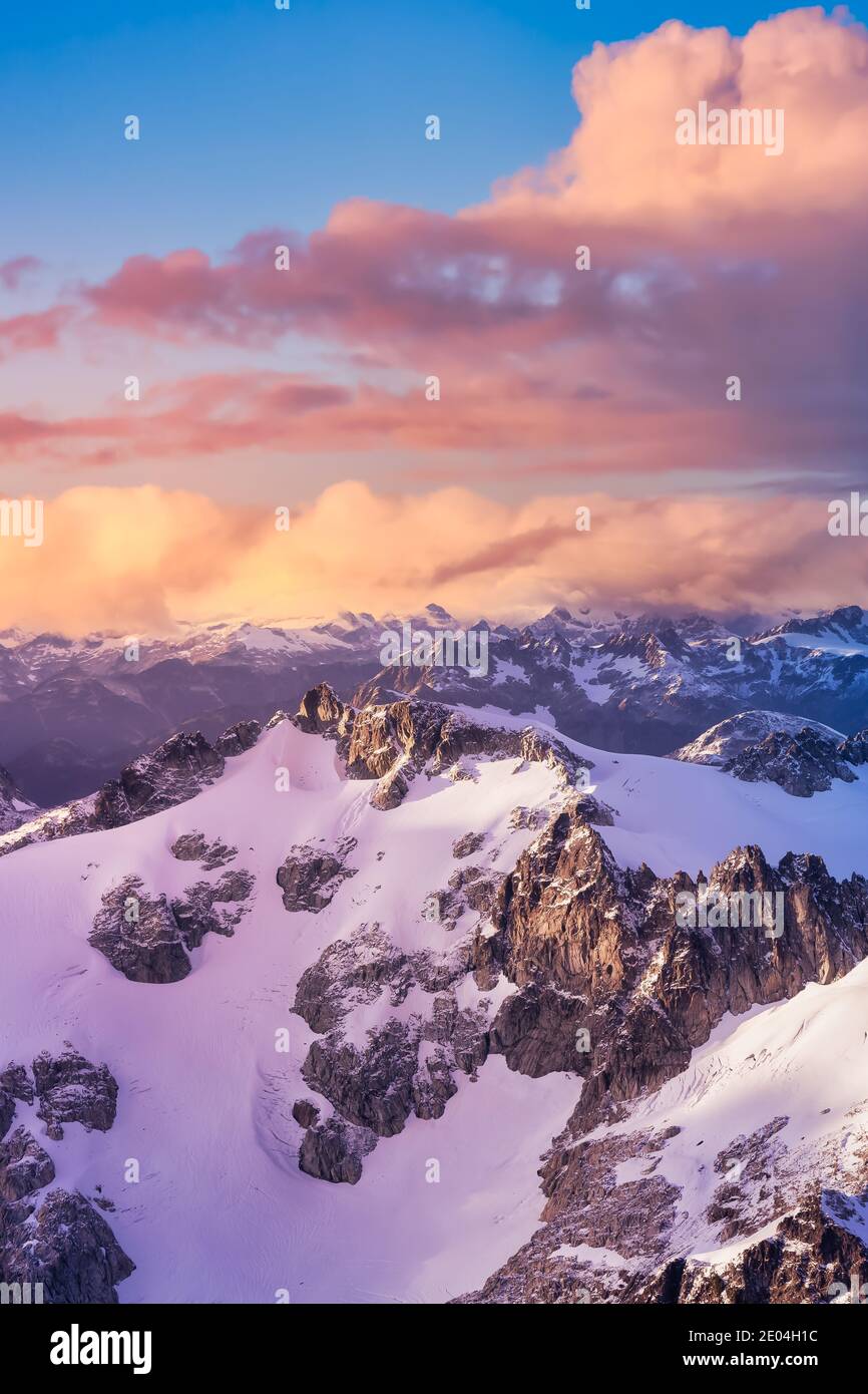 Beautiful aerial landscape view on the rocky mountains Stock Photo - Alamy