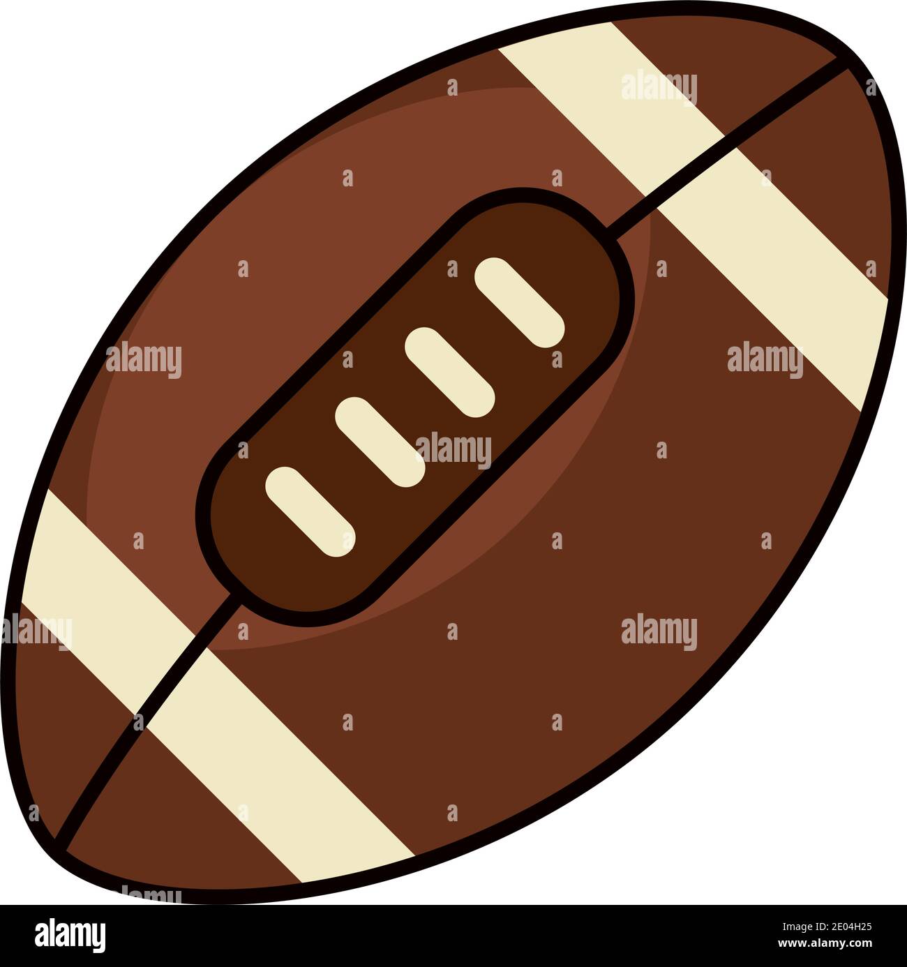 american football ball over white background, line and fill style ...