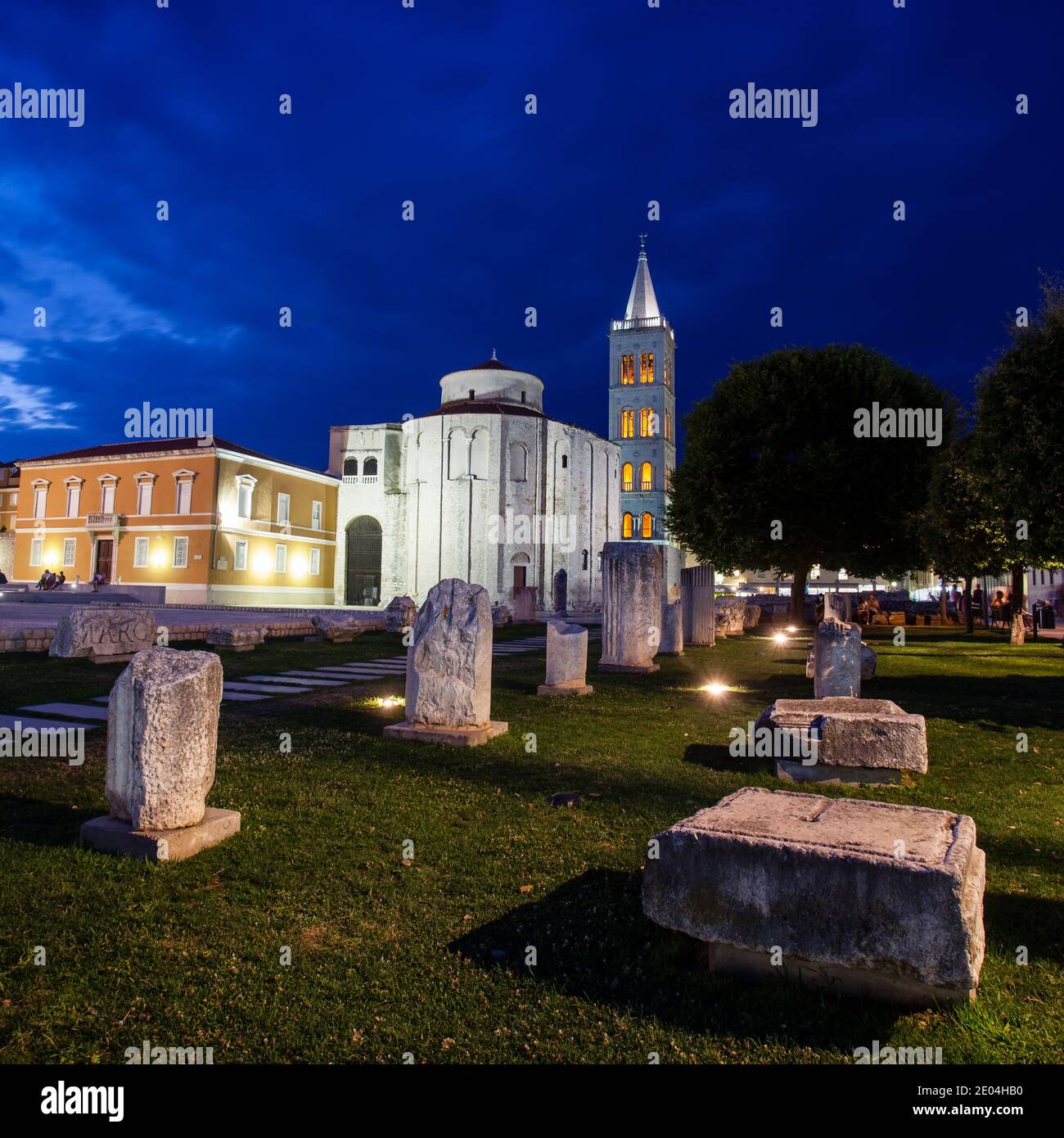 Church of St. Donat, Zadar, Croatia at night Stock Photo - Alamy