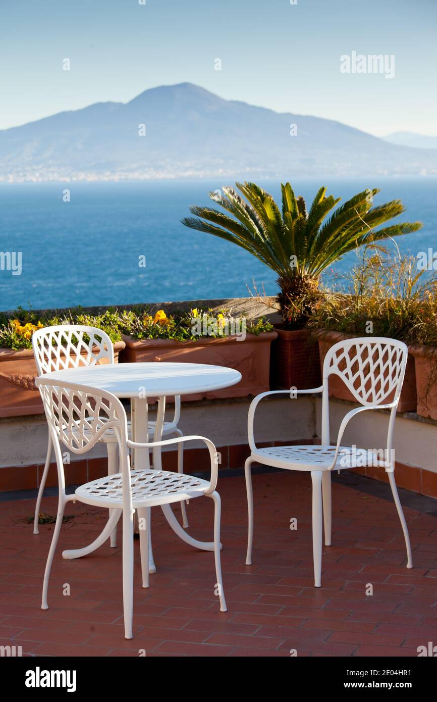 Nice view of the volcano Mount Vesuvius from terrace Stock Photo - Alamy