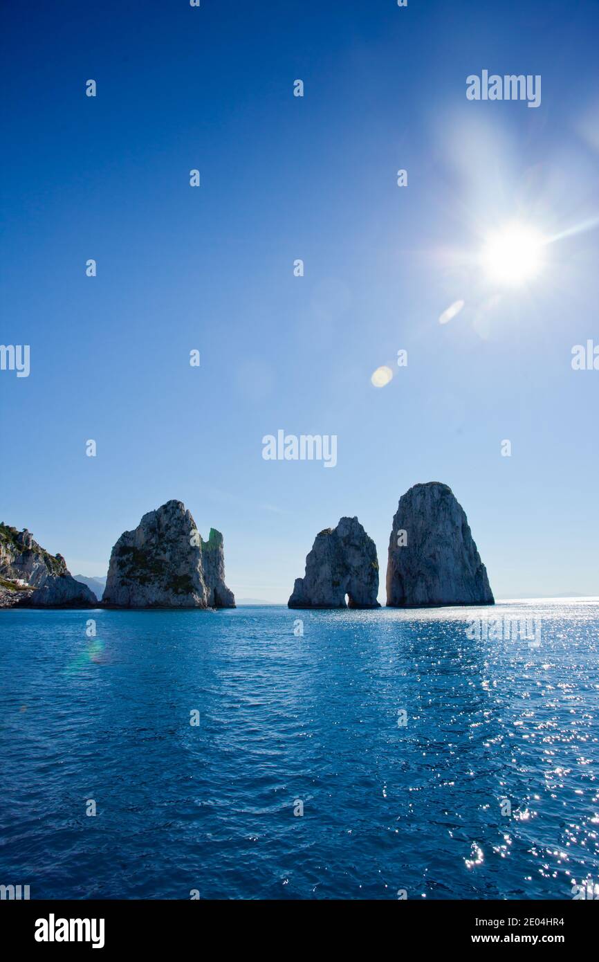 Capri blue sea with Faraglioni Stock Photo - Alamy