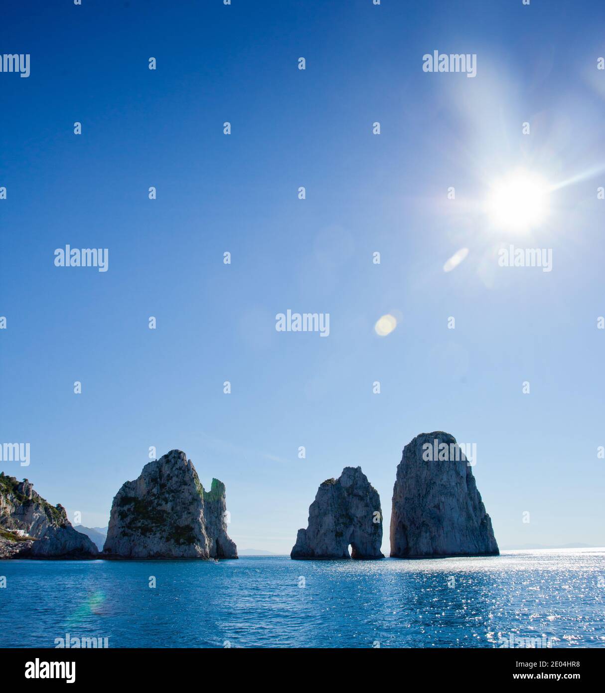 Capri blue sea with Faraglioni Stock Photo - Alamy