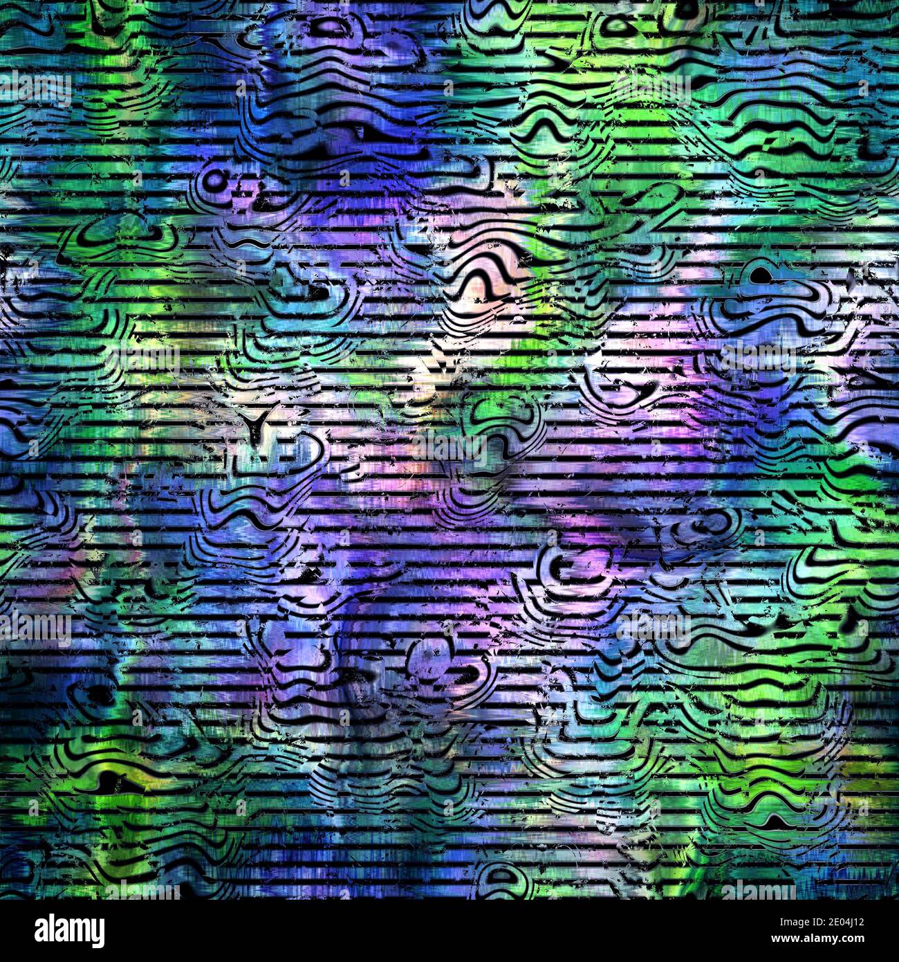 Seamless abstract color blobs with stripes overlay Stock Photo - Alamy