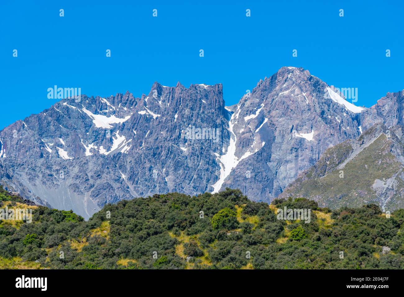 Peaks of Aoraki / Mount Cook national park in New Zealand Stock Photo ...