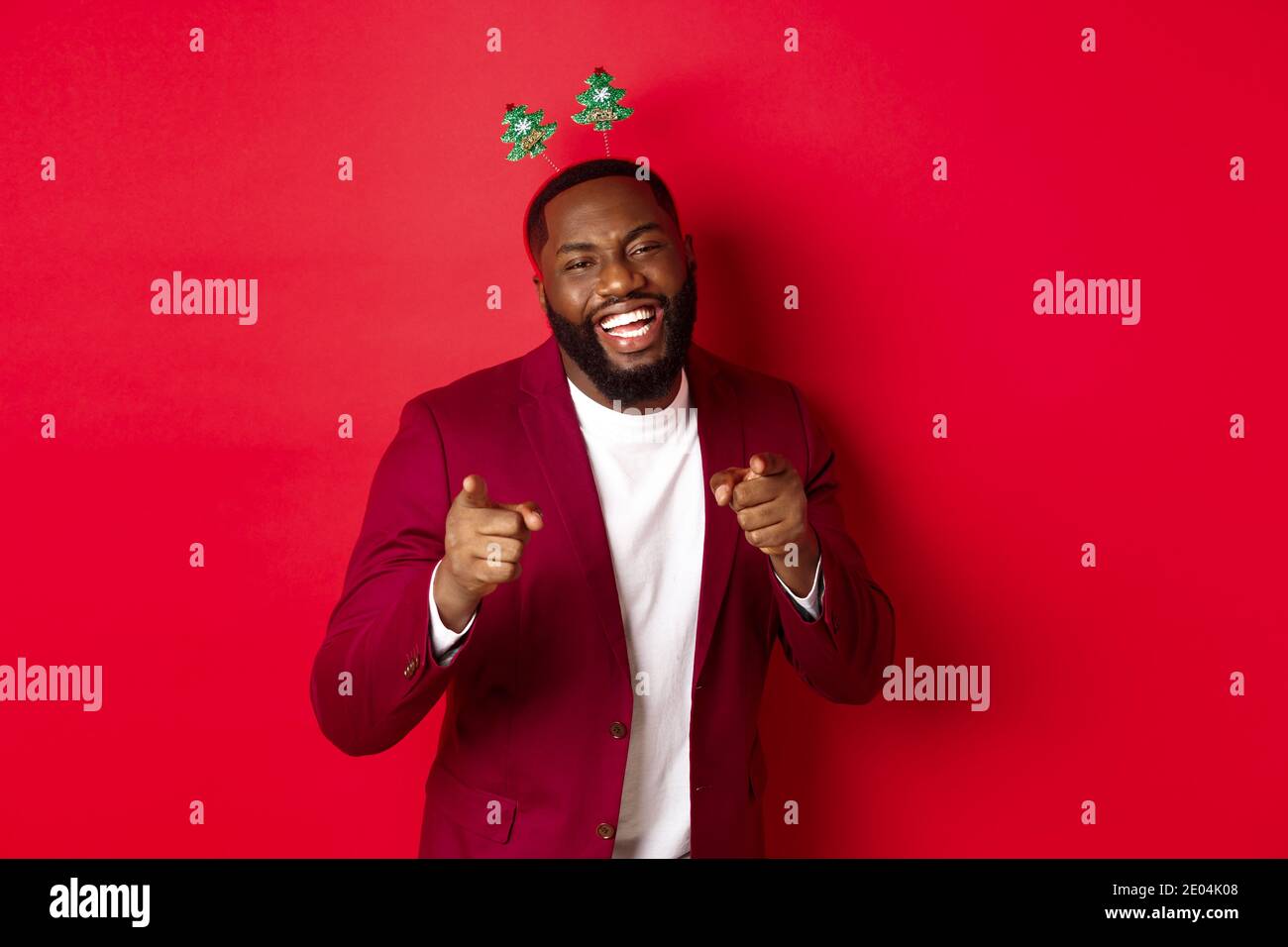 Merry Christmas. Handsome african american man in blazer and party ...