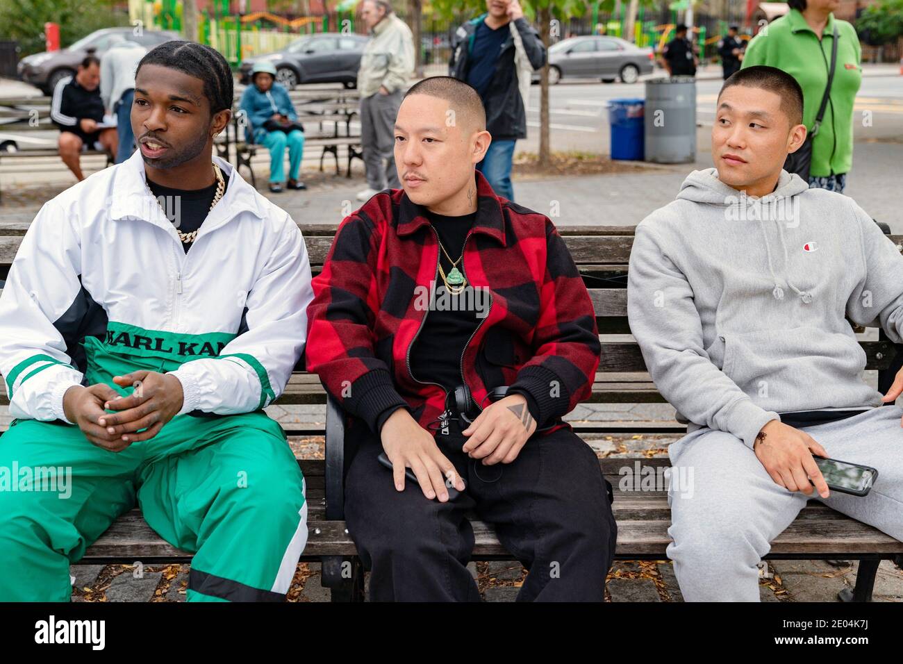 BOOGIE, from left: Pop Smoke, director Eddie Huang, Taylor Takahashi ...