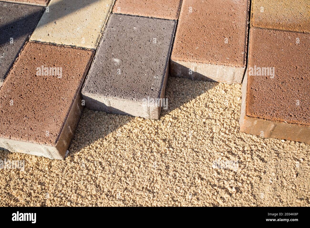 Making pavement in a garden Stock Photo - Alamy