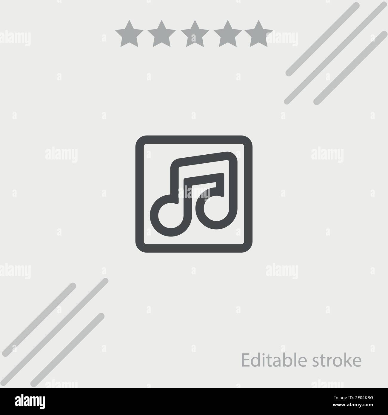 musical note outlined button square vector icon modern simple vector ...