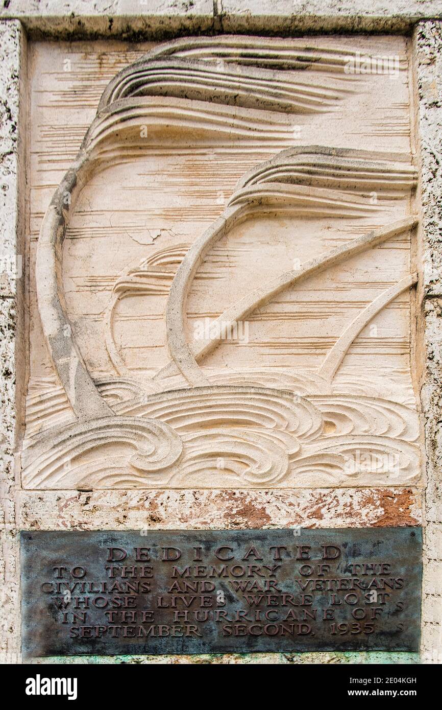 Detail of The Florida Keys Memorial to the victims of the Great ...