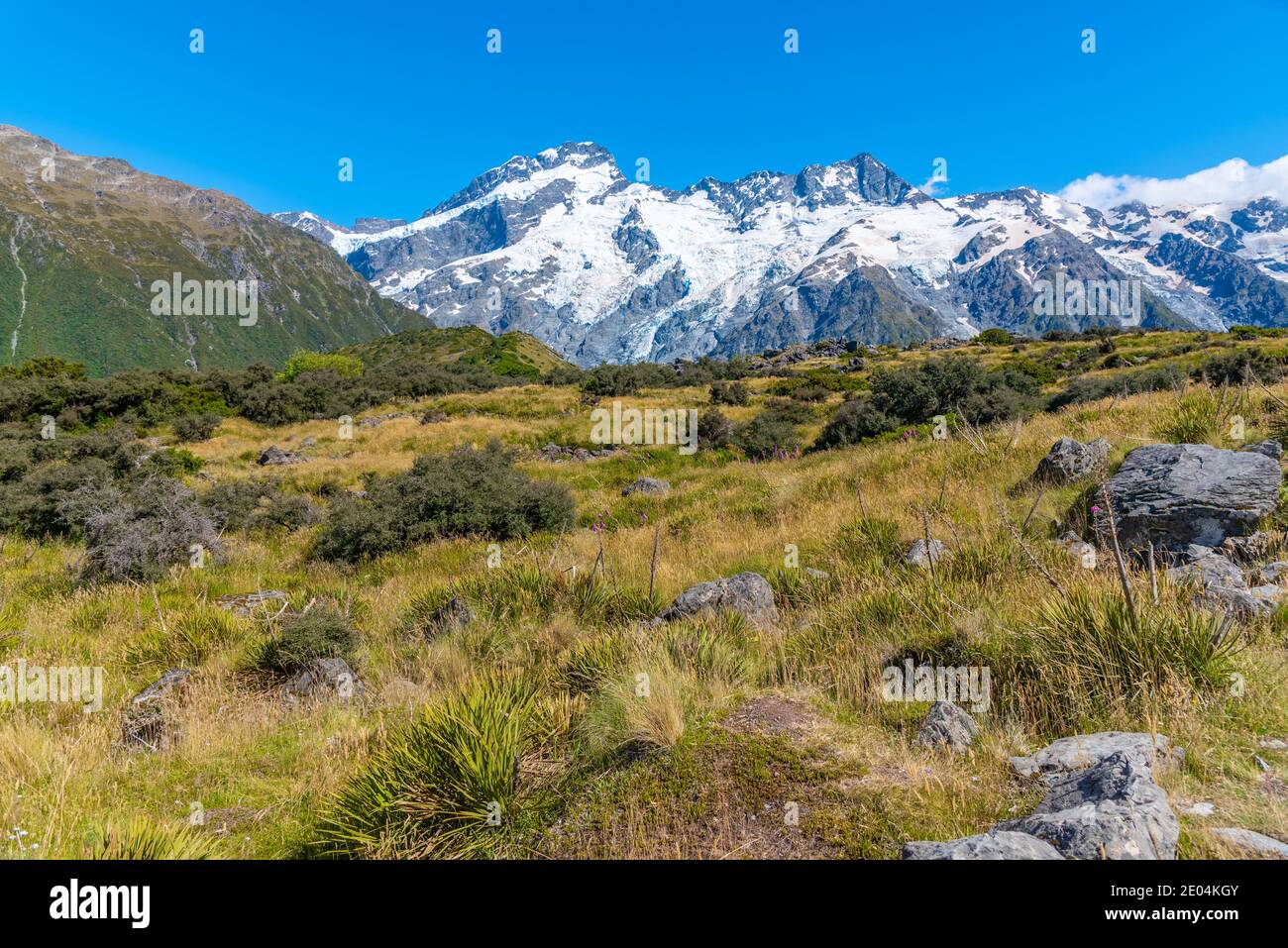 Mount Sefton at Aoraki / Mount Cook national park in New Zealand Stock ...