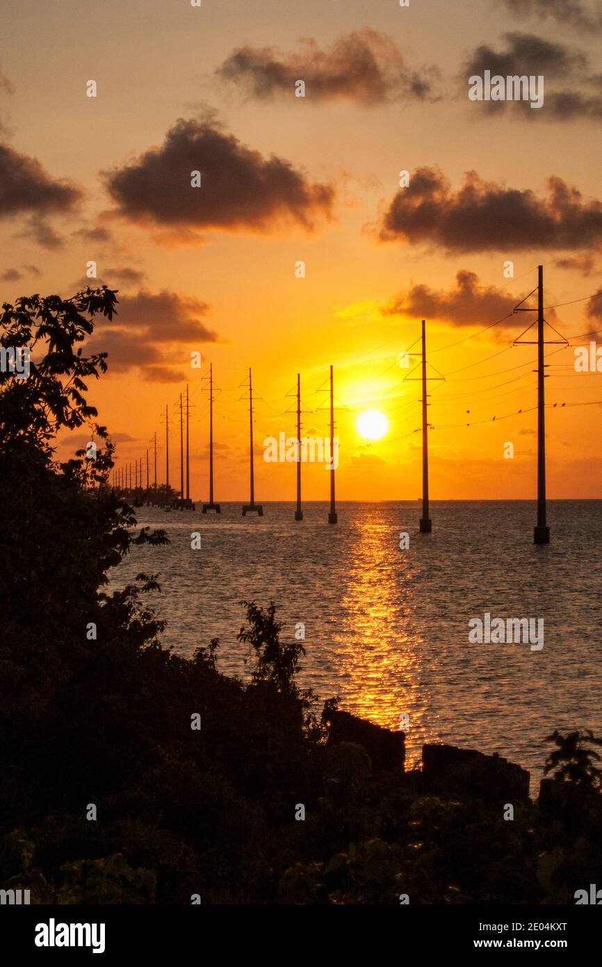Sunset at Craig Key along the Overseas Highway Stock Photo - Alamy
