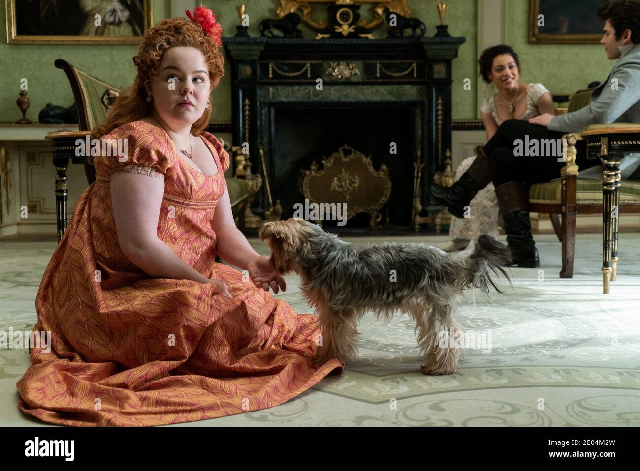 BRIDGERTON, from left: Nicola Coughlan, Ruby Barker, Luke Newton ...