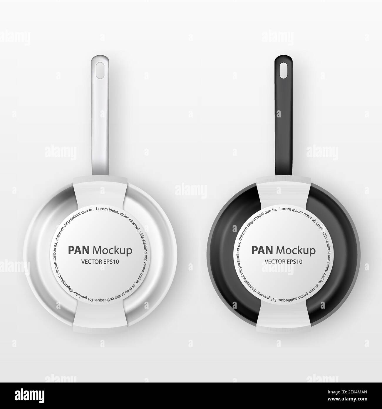 Vector 3d Realistic Steel Gray Silver and Black Empty Frying Pan with ...