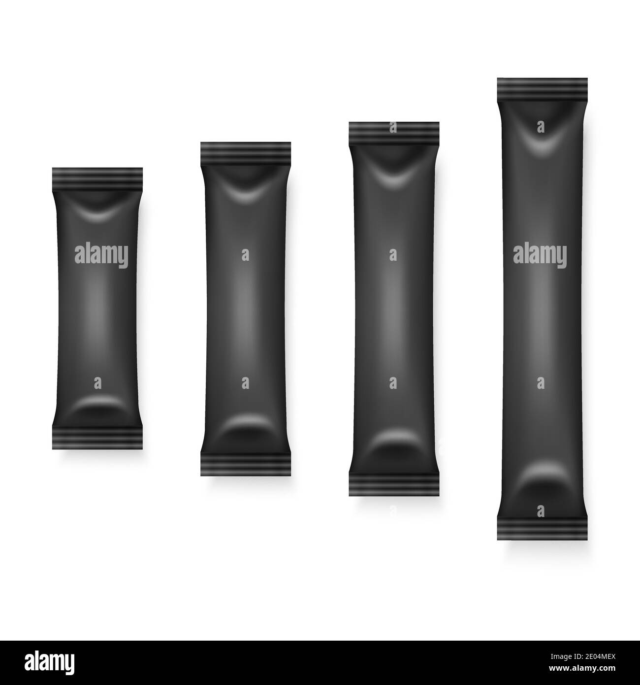 Vector 3d Realistic Black Blank Packaging Icon Set Closeup Isolated on ...