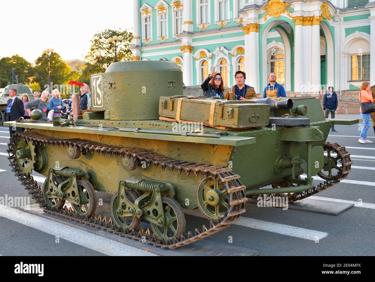 ST.PETERSBURG, RUSSIA - AUGUST 08, 2017: Tourists visiting the Soviet ...