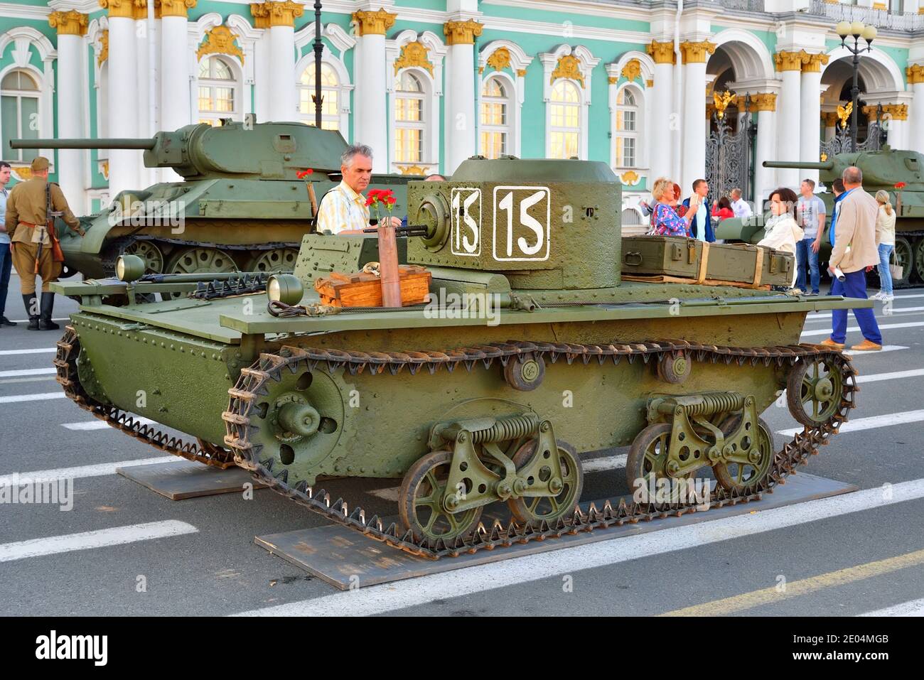 ST.PETERSBURG, RUSSIA - AUGUST 08, 2017: Soviet small amphibious tank T ...