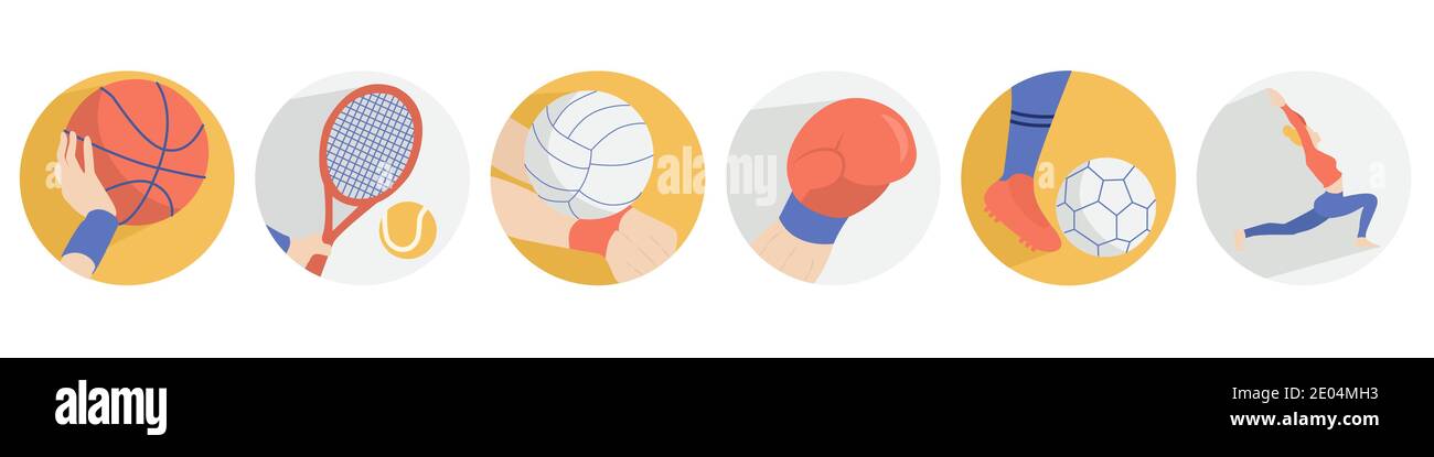 Social Media Sport Highlight Icon Set. Vector illustration Stock Vector ...