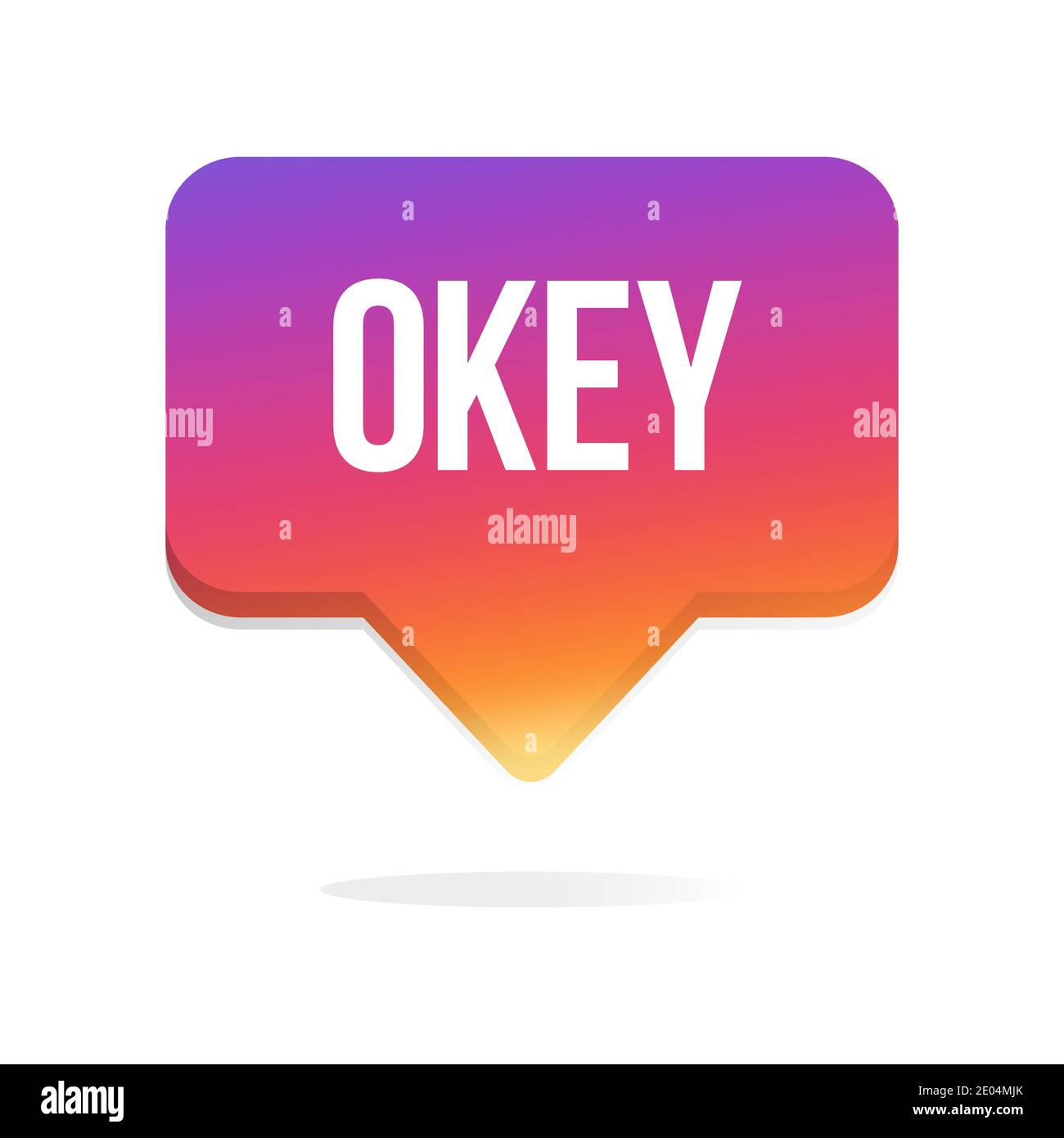 Okey Social Media Notification Gradient Bubble. Vector illustration ...