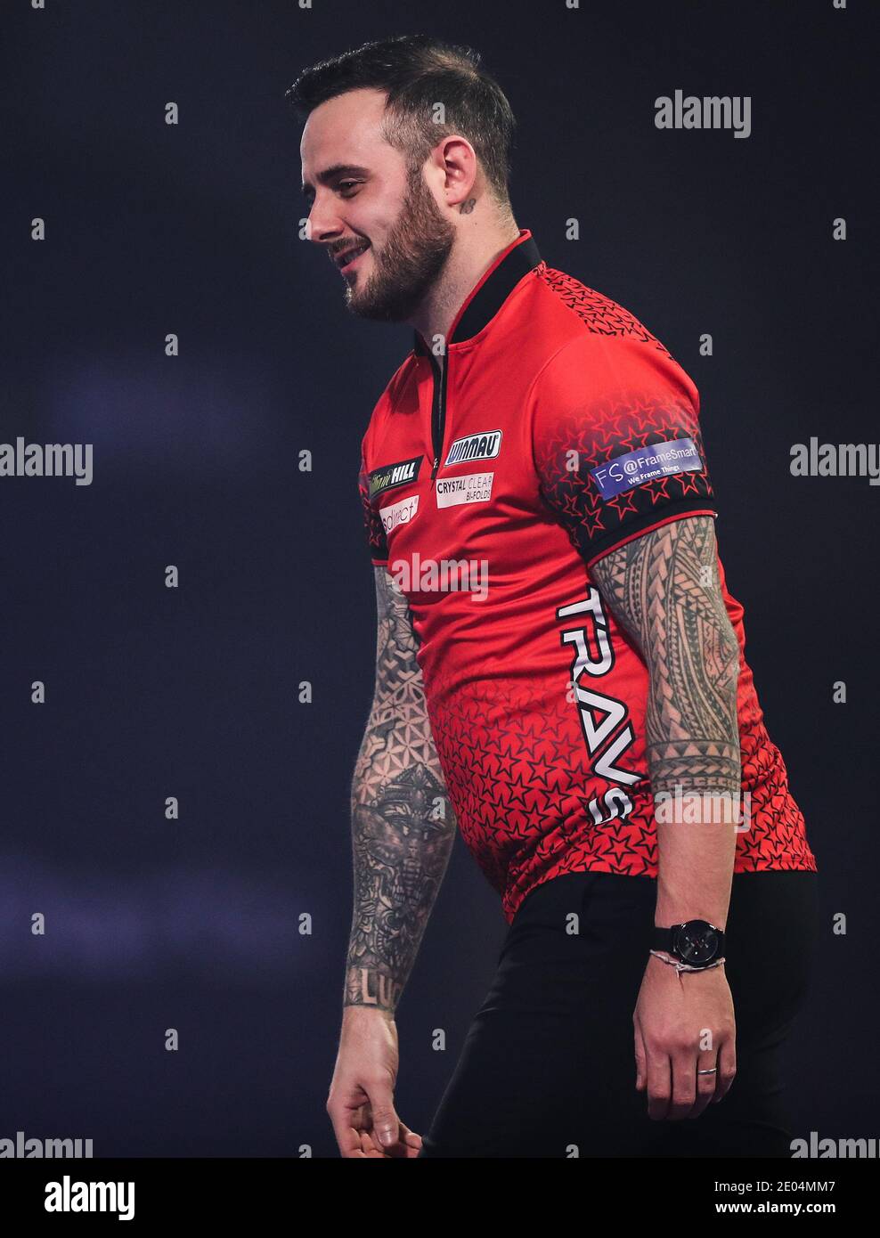 Joe Cullen in action during day twelve of the William Hill World Darts ...
