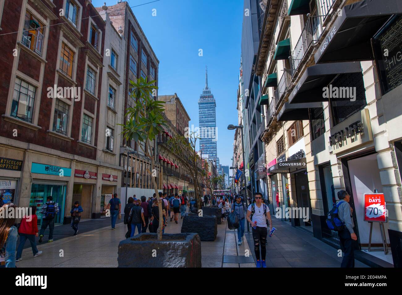 Historic buildings on Avenida Francisco Madero and Torre ...