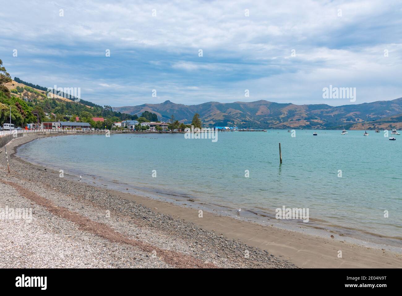 waterfront of Akaroa, New Zealand Stock Photo - Alamy