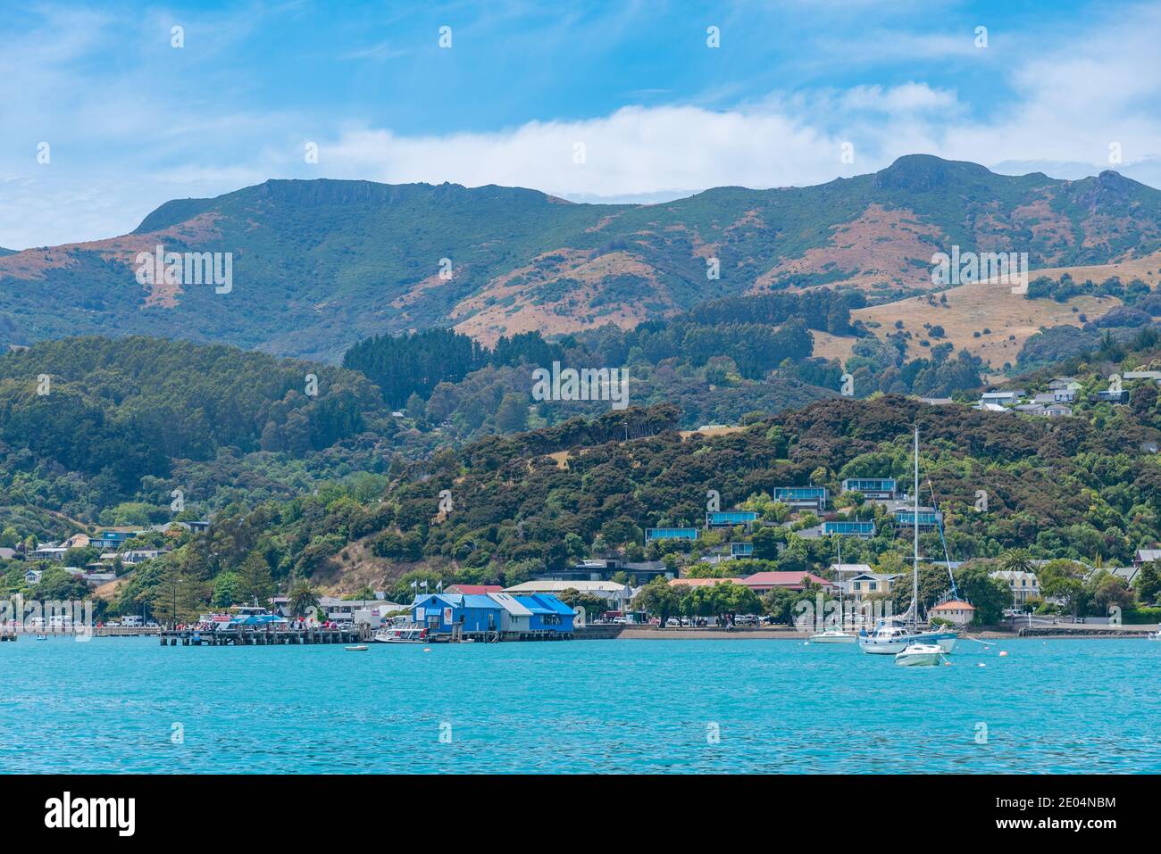 Wharf at Akaroa, New Zealand Stock Photo - Alamy