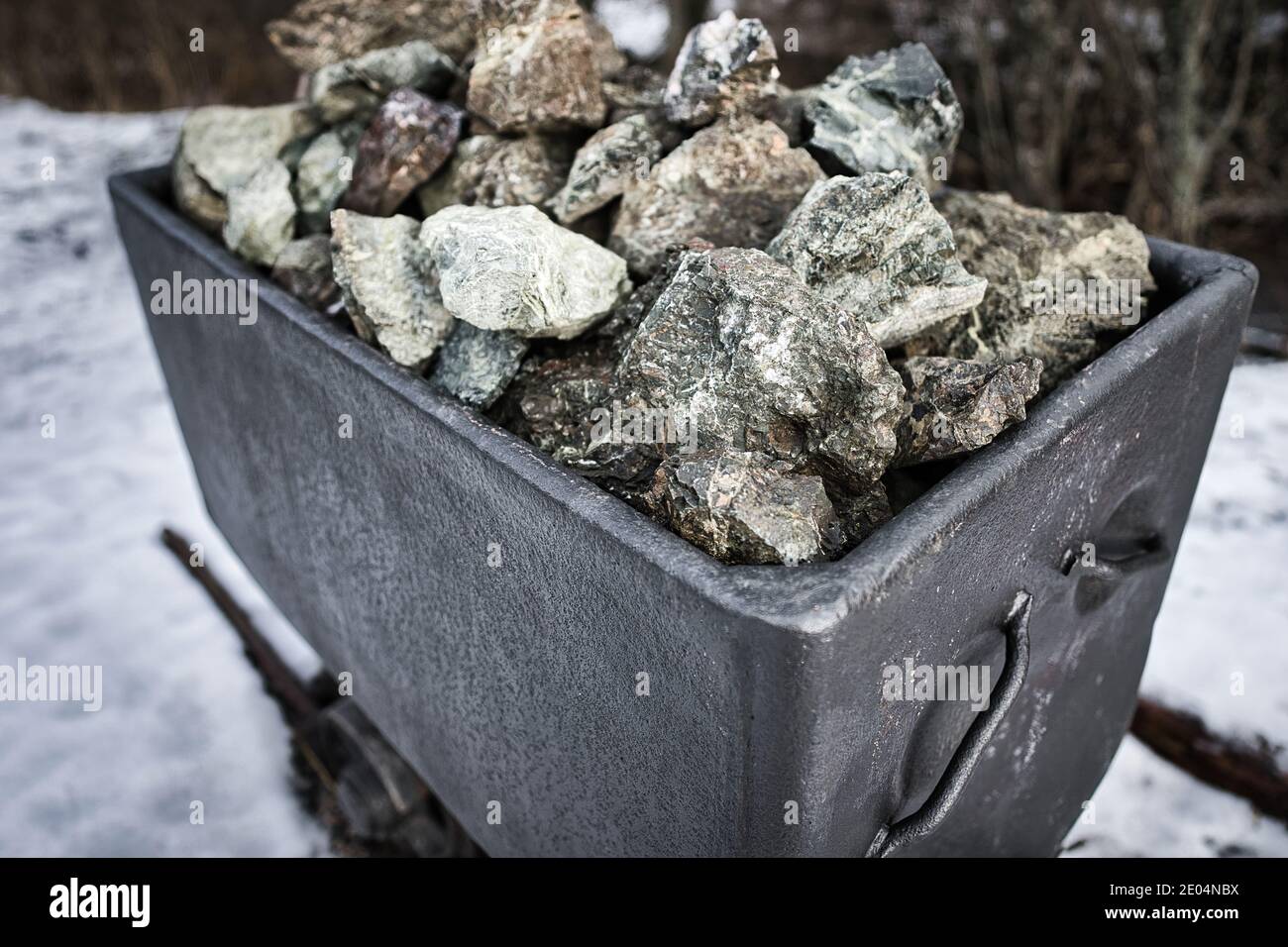 Old historic mining cart full of stones in Spisske Bystre village ...
