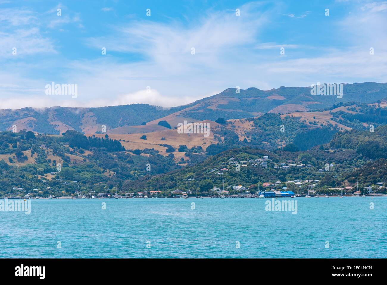 waterfront of Akaroa, New Zealand Stock Photo - Alamy