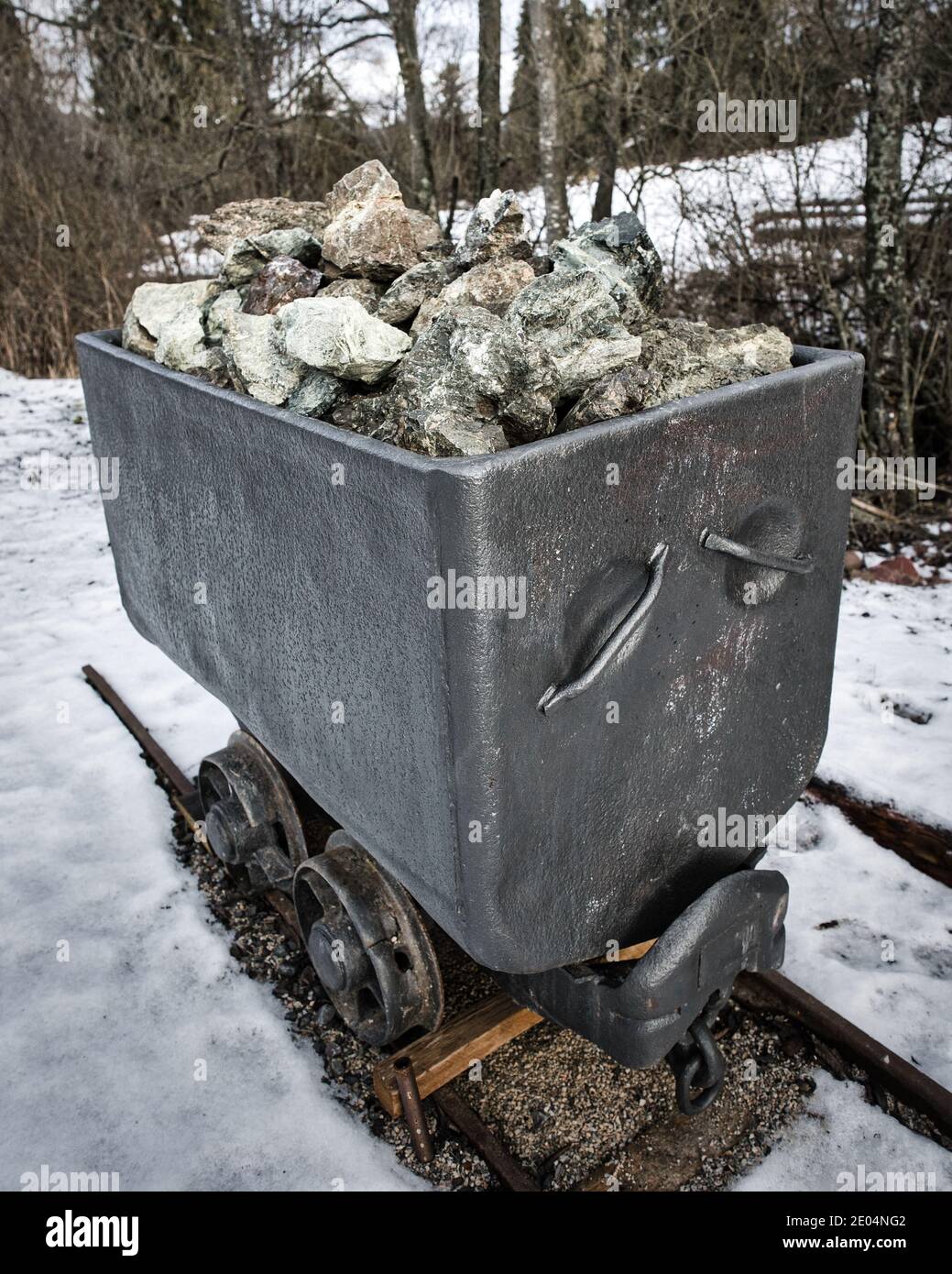 Old historic mining cart full of stones in Spisske Bystre village ...