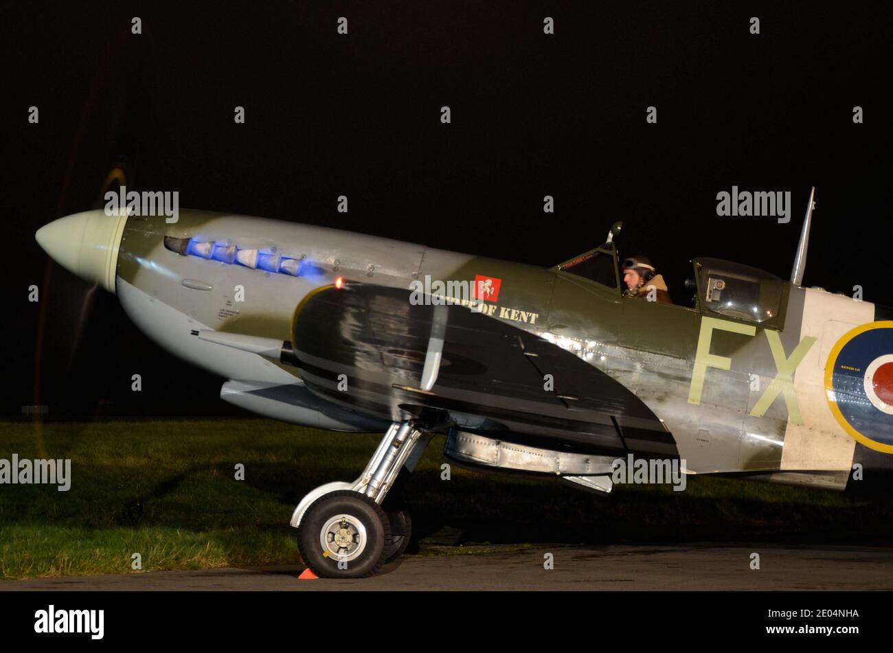 Biggin Hill Heritage Hangar Supermarine Spitfire at a night shoot at ...