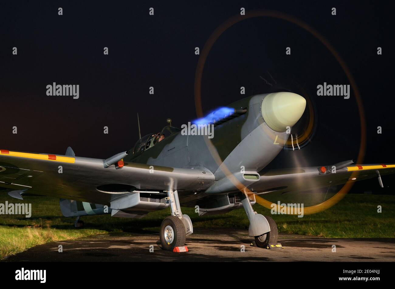 Biggin Hill Heritage Hangar Supermarine Spitfire at a night shoot at ...