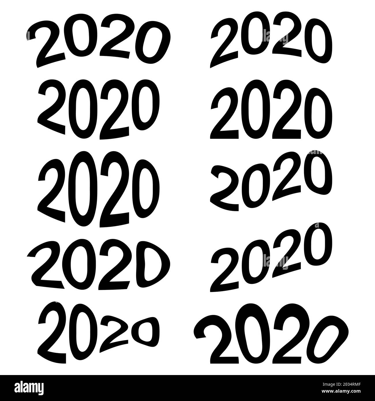 2020 year date cartoon numbers comic style, vector 2020 coming new year ...