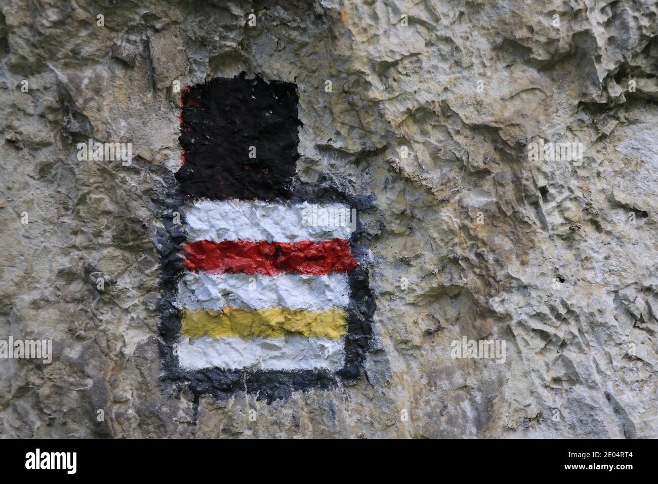 Yellow trail marker view hi-res stock photography and images - Alamy