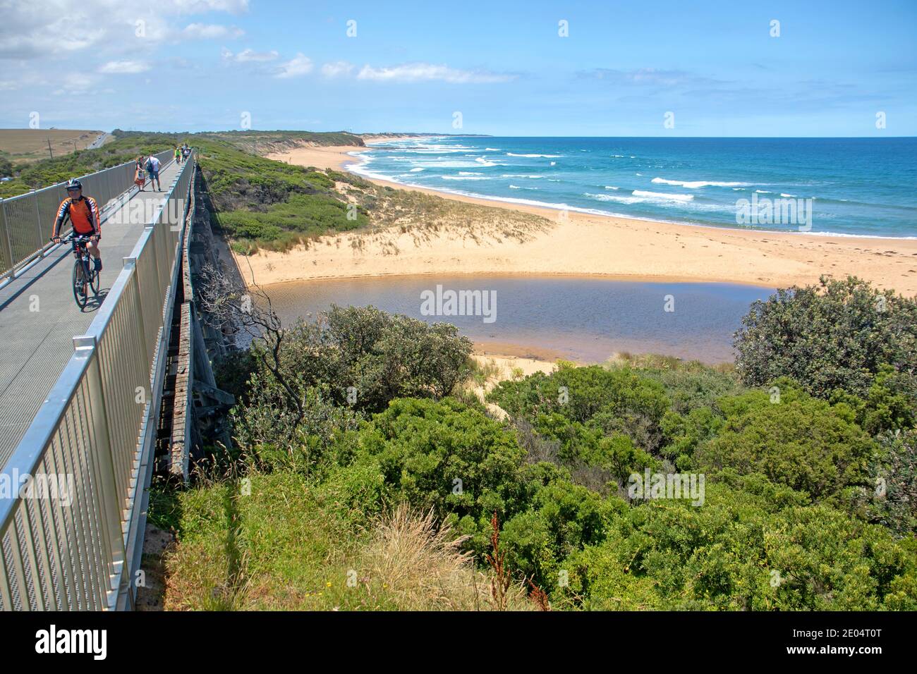 Old trestle bridge at Kilcunda on the Bass Coast Rail Trail Stock Photo ...