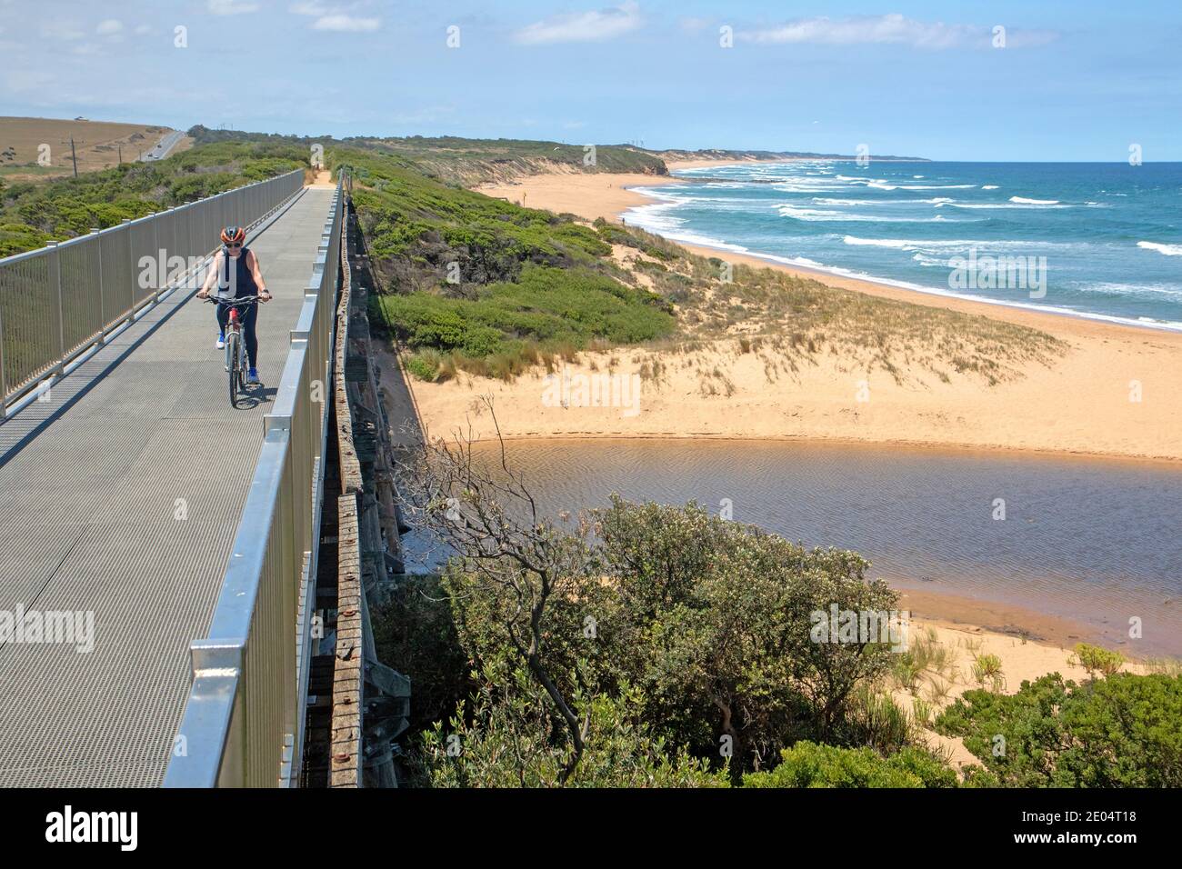 Old trestle bridge at Kilcunda on the Bass Coast Rail Trail Stock Photo ...