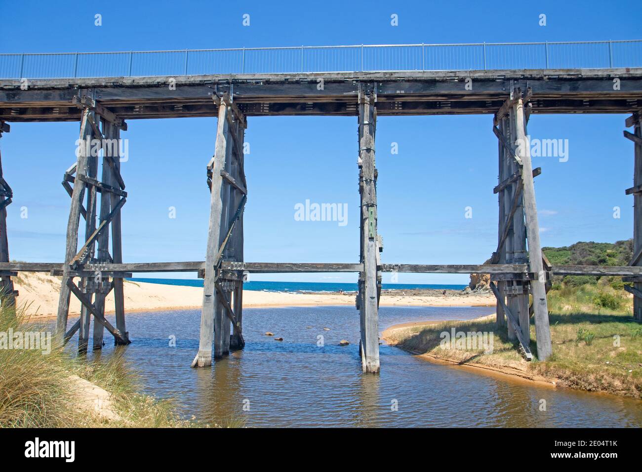 Old trestle bridge at Kilcunda on the Bass Coast Rail Trail Stock Photo ...