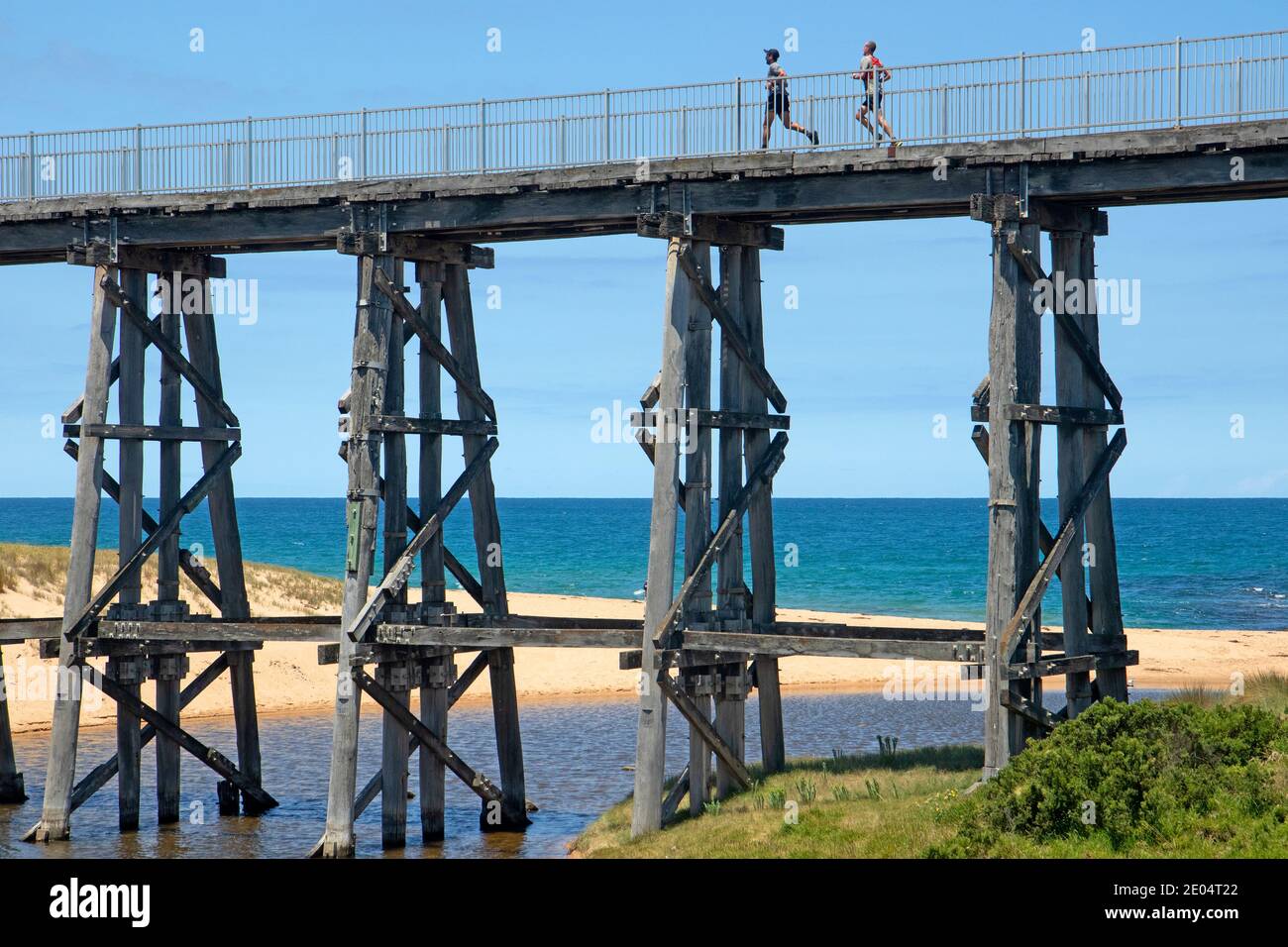 Old trestle bridge at Kilcunda on the Bass Coast Rail Trail Stock Photo ...