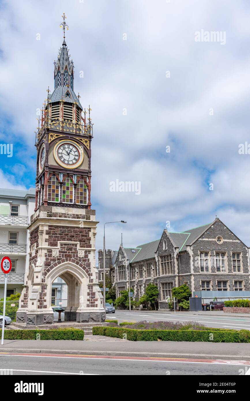 New zealand christchurch clock tower hi-res stock photography and ...