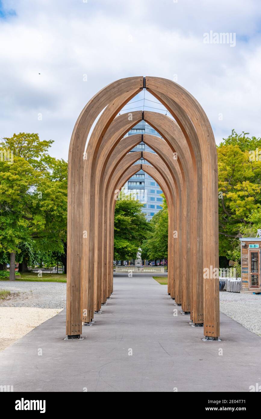 Wooden arches in Christchurch, New Zealand Stock Photo - Alamy