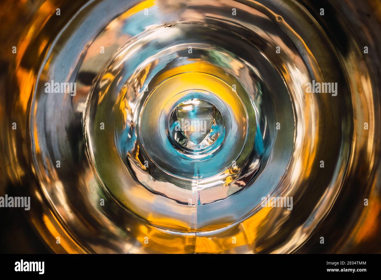 Inside a shiny colored metal pipe Stock Photo - Alamy