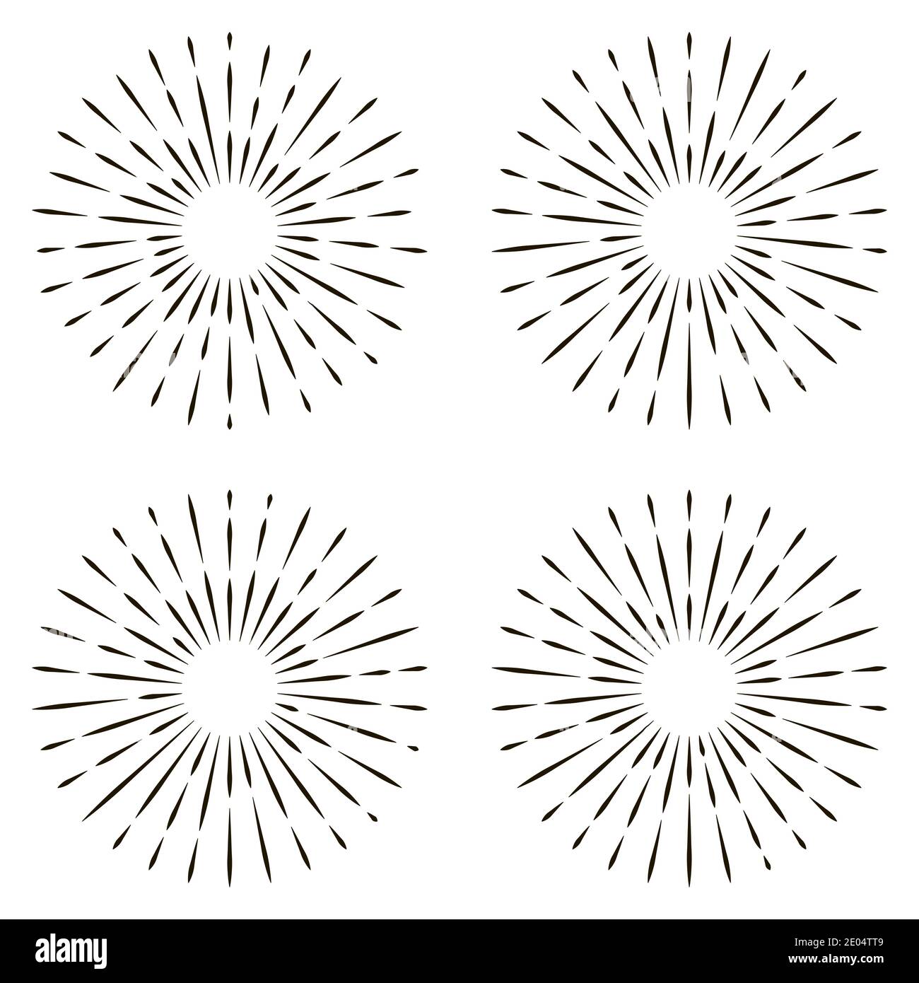 Set icon sign the sun rays vector sun Shine, rays of sunlight linear ...