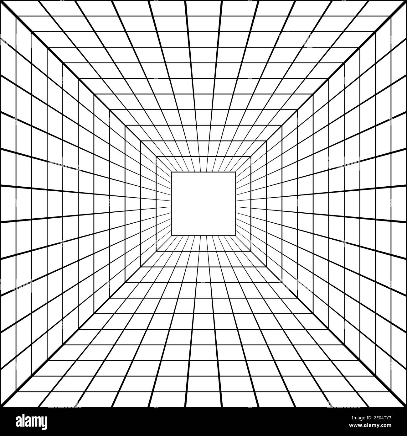 3D perspective mesh tunnel vector perspective square mesh Stock Vector ...