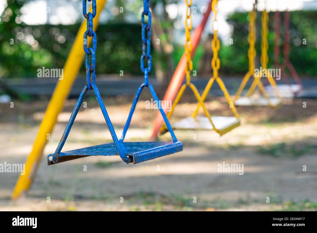 Swing on school playground hi-res stock photography and images - Alamy