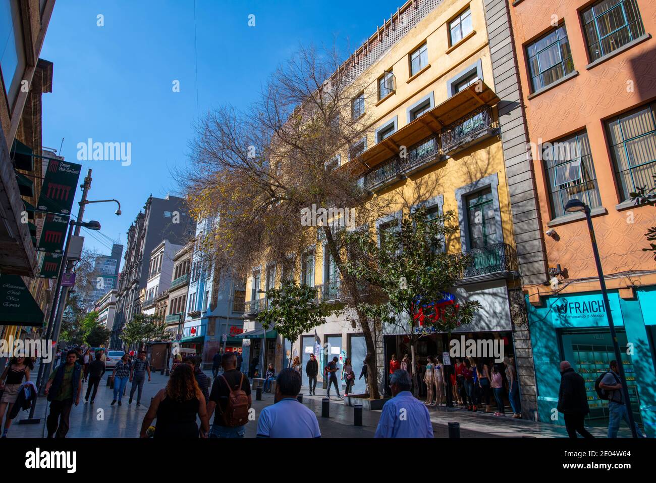Historic buildings on Calle de Motolinia Street and Avenida 16 de ...